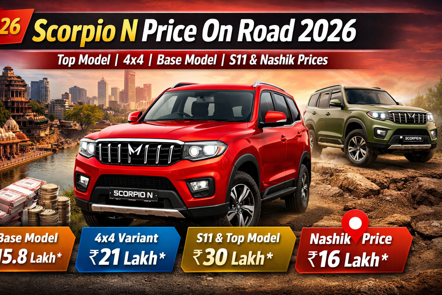 Scorpio N Price in India On Road: S11, 4×4, Base & Top Model. - car ...
